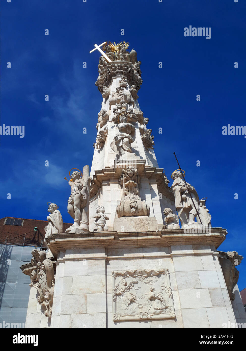 Holy Trinity Statue & Square in Buda Castle.The Black Death ravaged ...