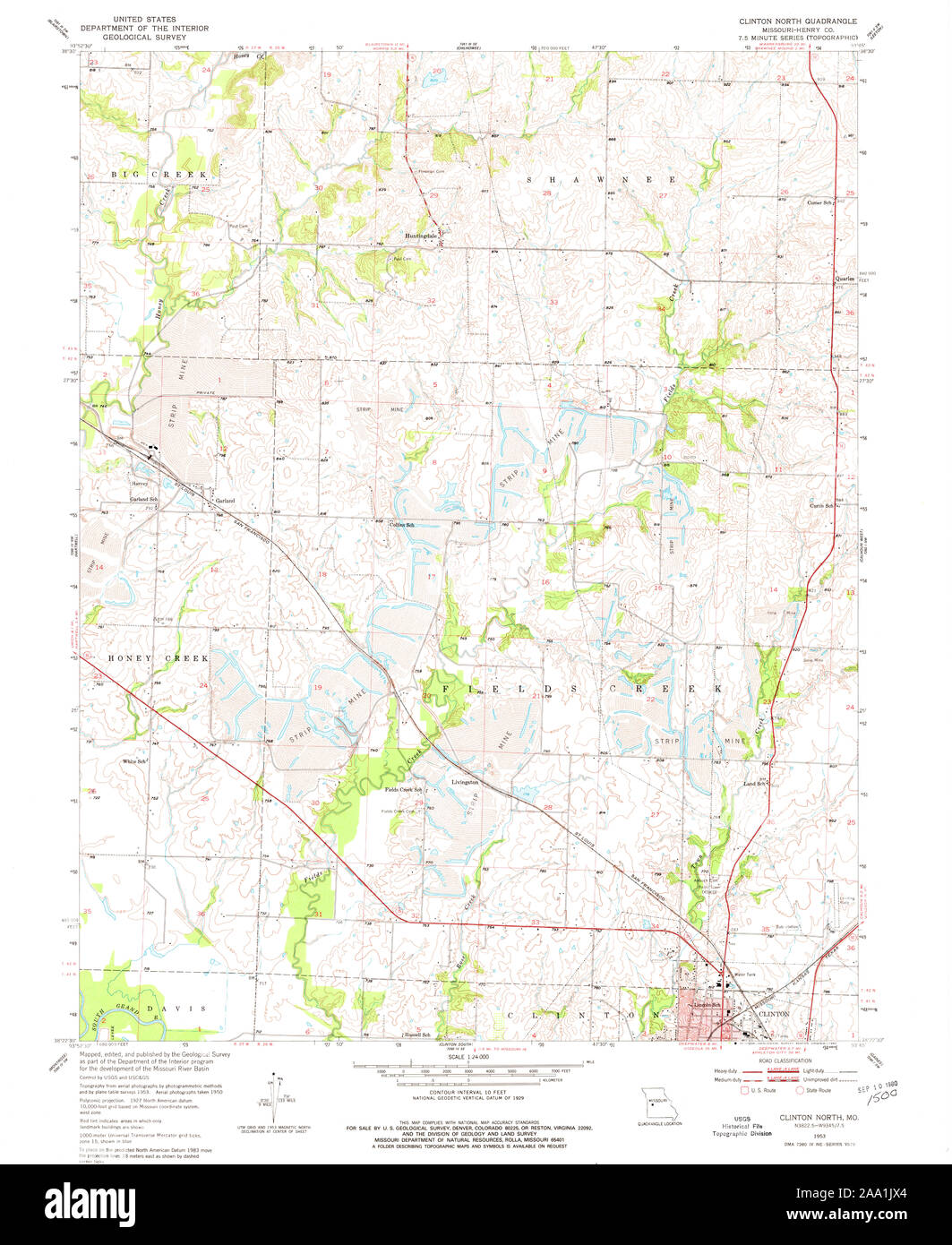 Map of clinton missouri hi-res stock photography and images - Alamy