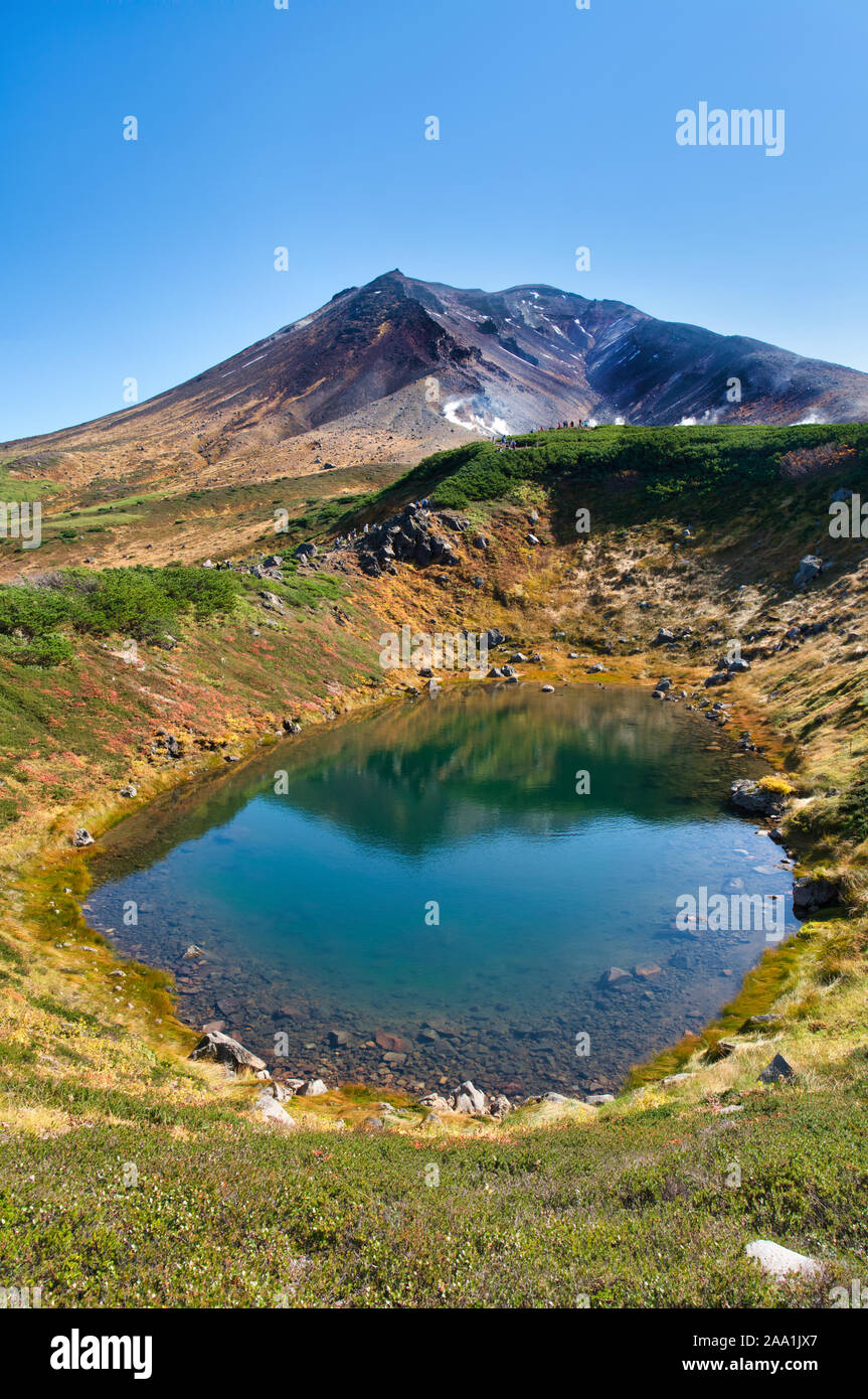 Mt. Asahi and pond Stock Photo - Alamy
