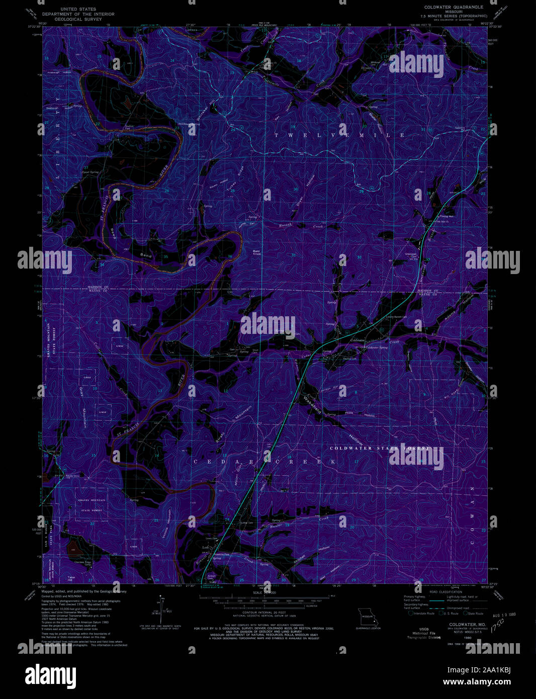 Map of coldwater missouri hi-res stock photography and images - Alamy