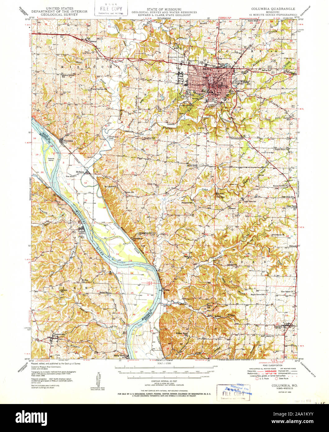 1950 columbia map hi-res stock photography and images - Alamy