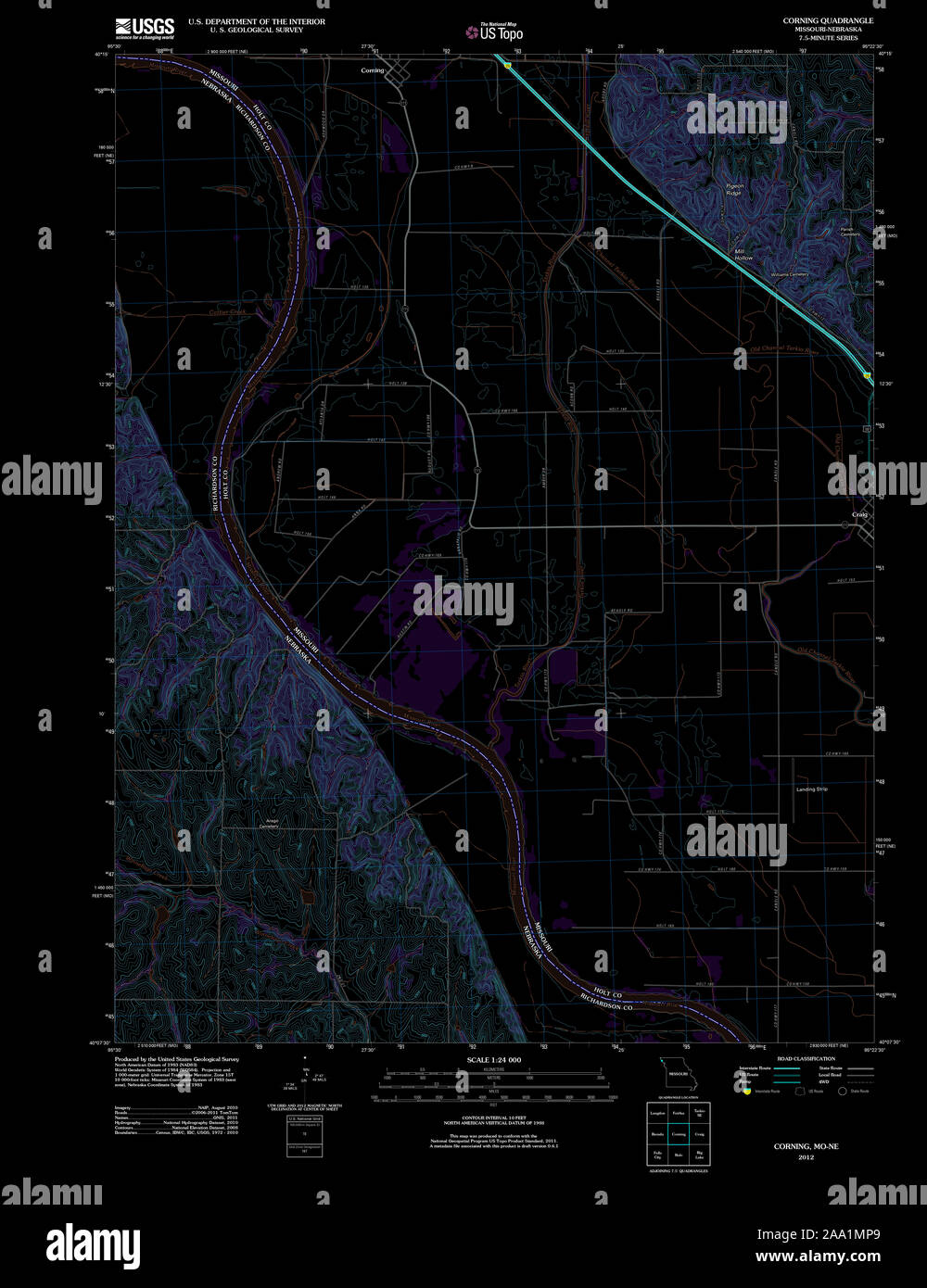 Map of corning hi-res stock photography and images - Alamy