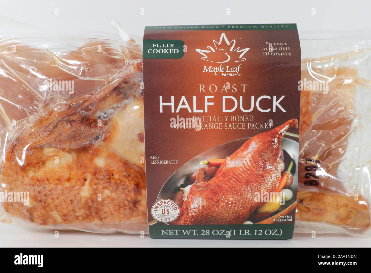 Princeton New Jersey November 18 2019: Maple Leaf Farms Half Roasted ...