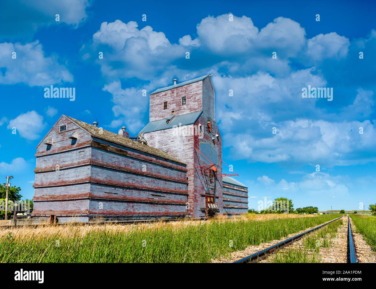 The historic grain elevator in Eastend, Saskatchewan, now abandoned ...