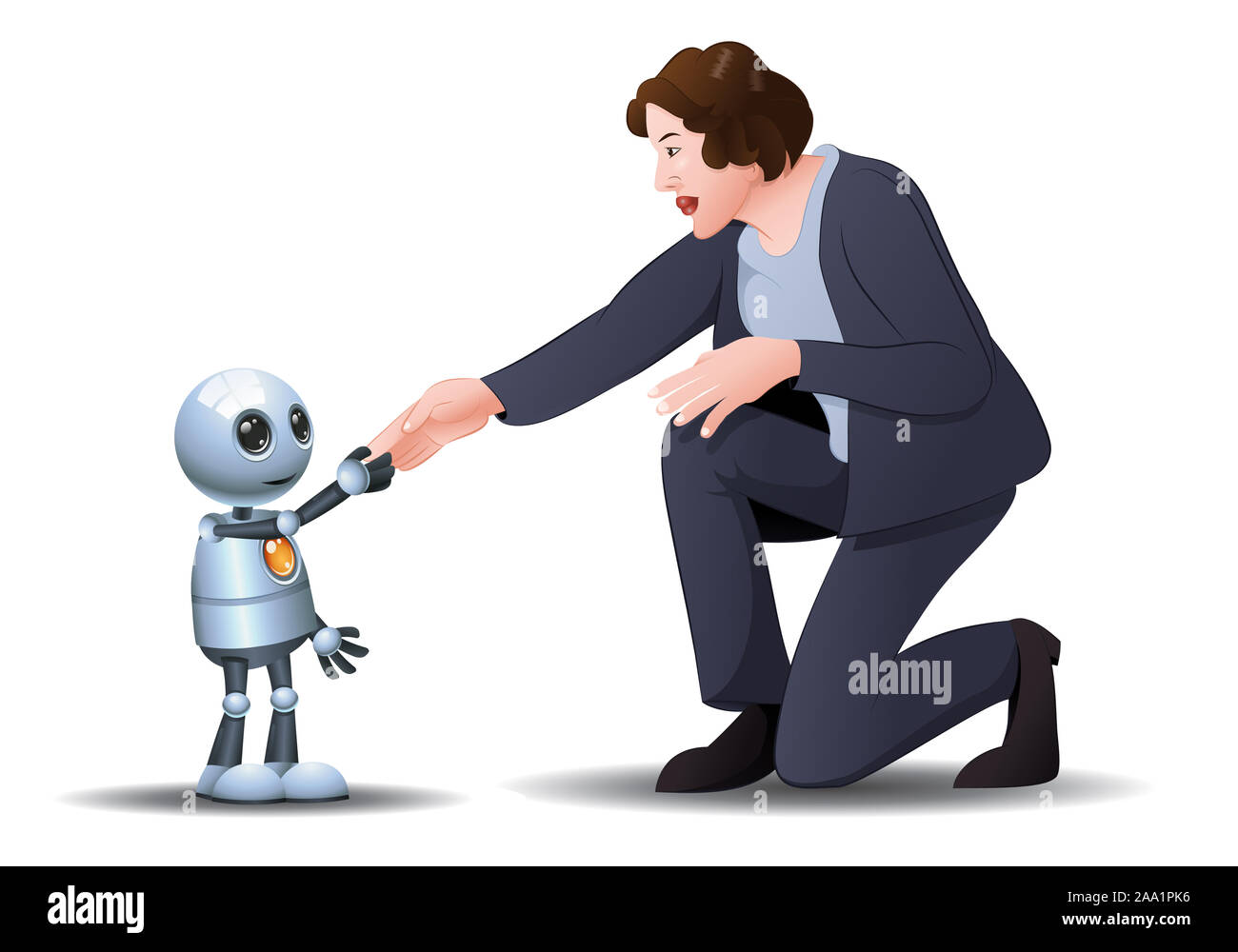 Human robot hand shake Cut Out Stock Images & Pictures - Alamy
