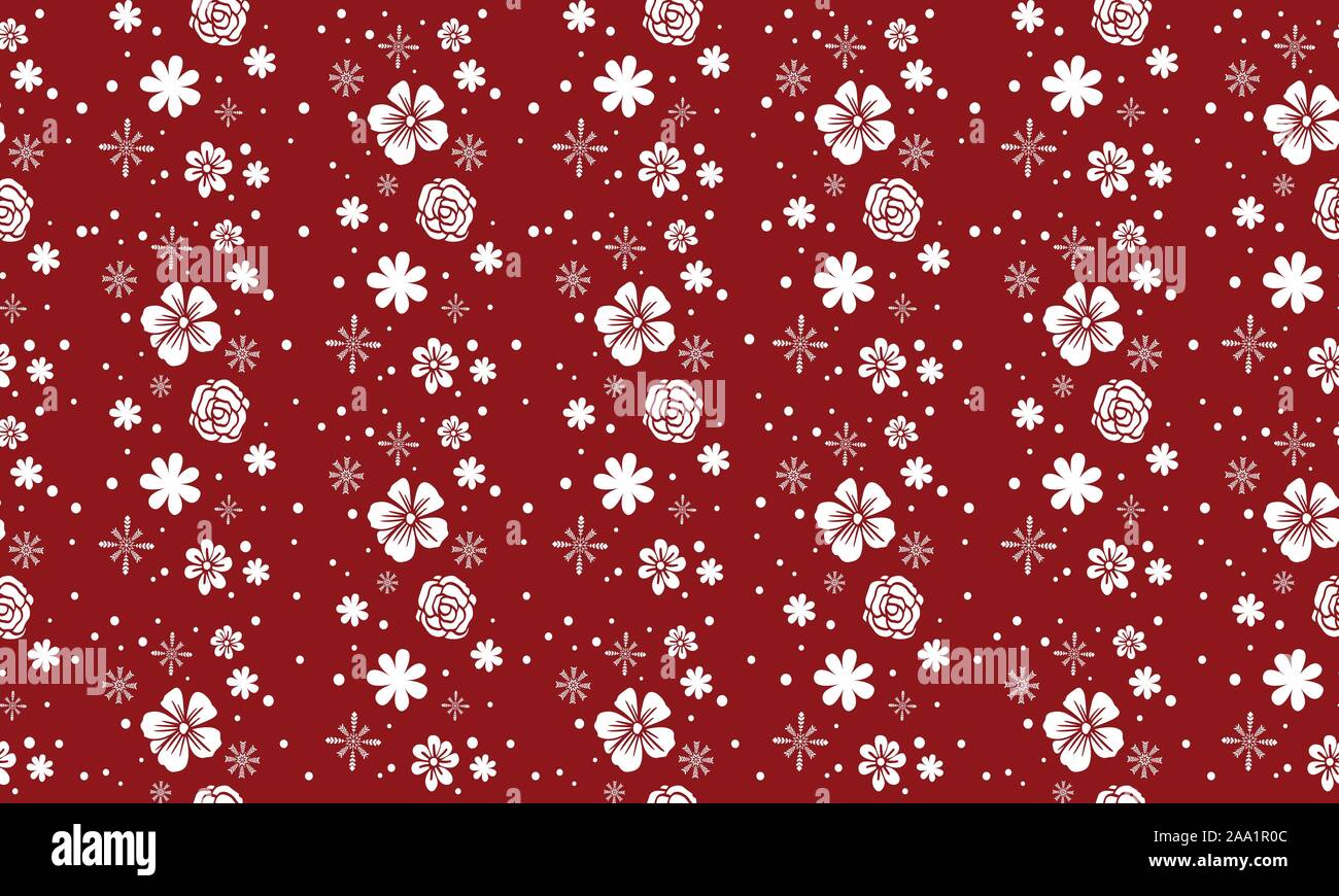 Seamless floral pattern background for design white flower and leaves ...