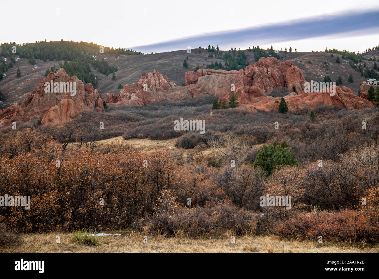 Rock formation at roxborough state park hi-res stock photography and ...