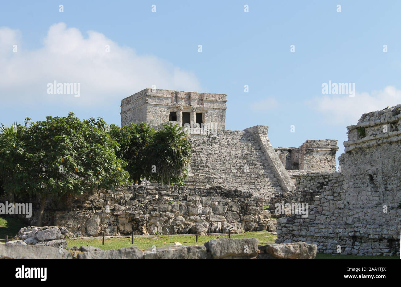 Mayan Ruins at the city of Tulum near Cancun, Mexico in the state of ...