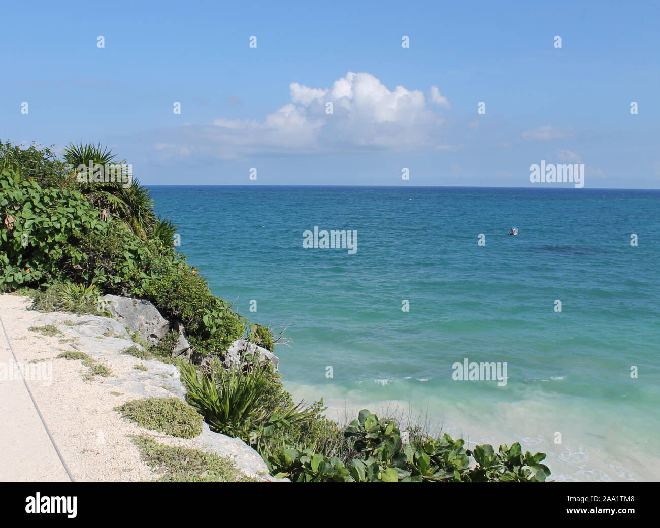 Mayan Ruins at the city of Tulum near Cancun, Mexico in the state of ...