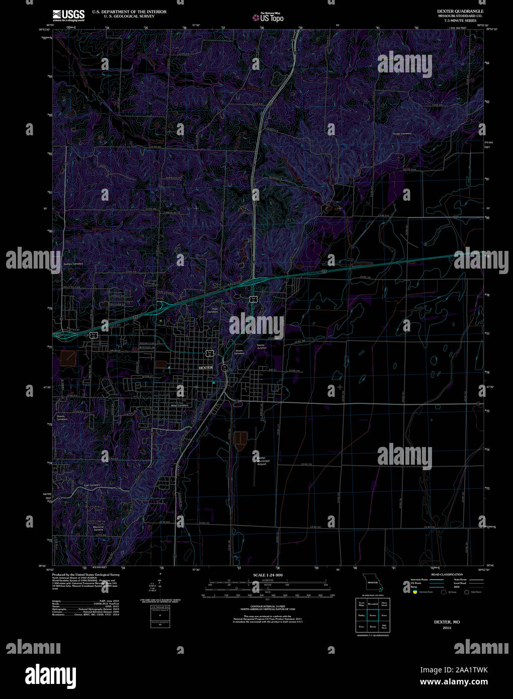 Map of dexter missouri hi-res stock photography and images - Alamy