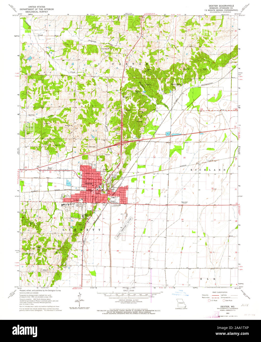 Dexter missouri map hi-res stock photography and images - Alamy