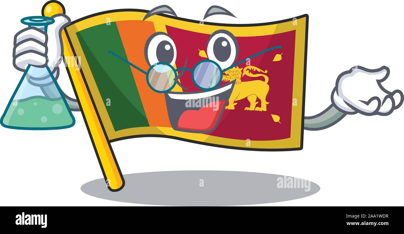 Flag sri lanka cartoon with in professor character Stock Vector Image ...