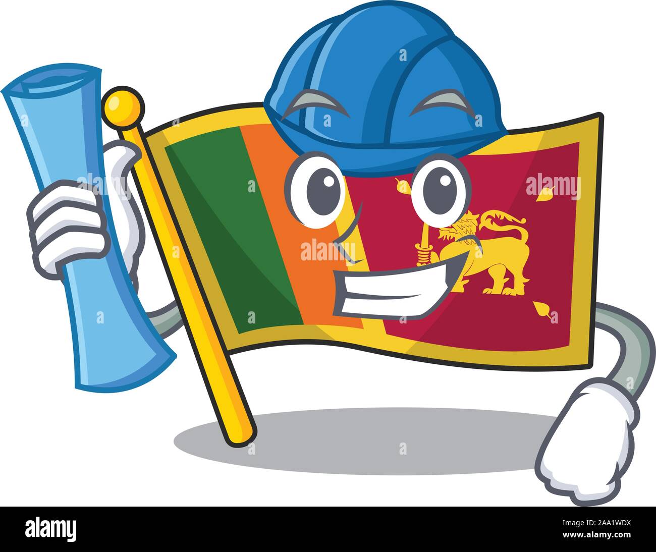 Flag sri lanka cartoon with in architect character Stock Vector Image ...