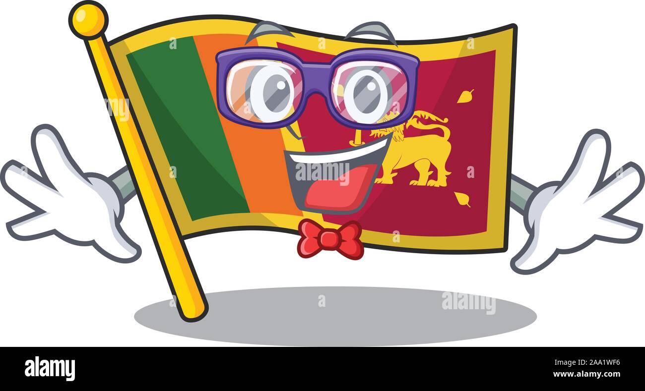 Flag sri lanka cartoon with in geek character Stock Vector Image & Art ...