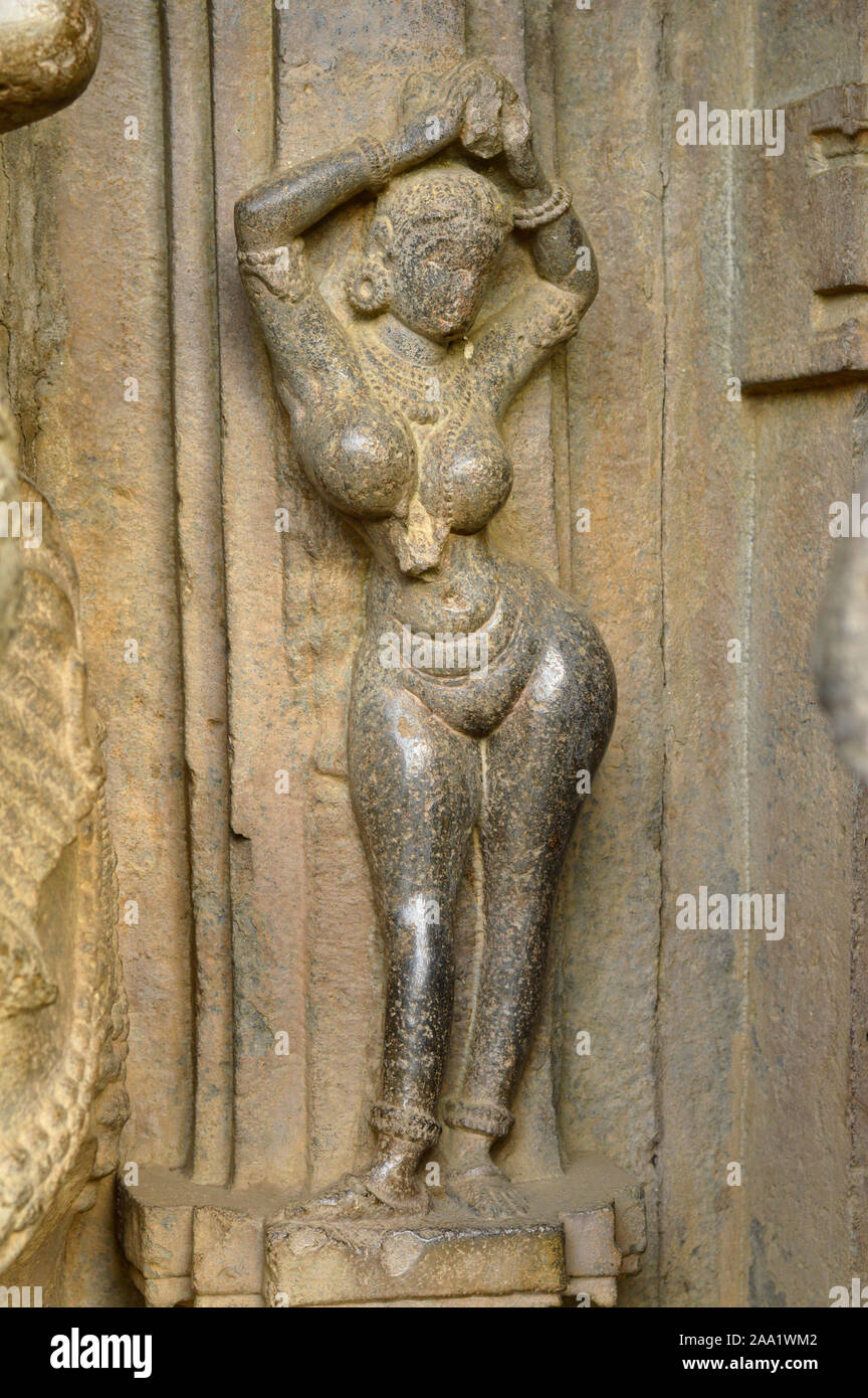 Naked Women Sculpture On The Exterior Wall Of Kopeshwar Temple