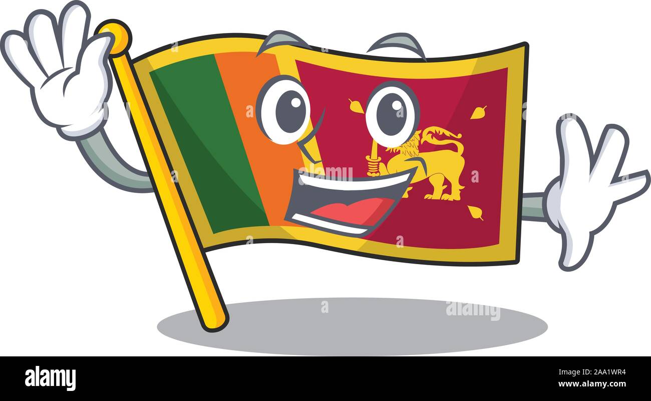 Flag sri lanka cartoon with in waving character Stock Vector Image ...