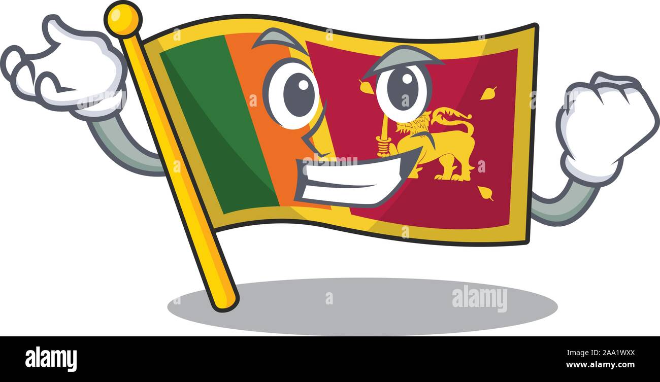 Flag sri lanka cartoon with in successful character Stock Vector Image ...