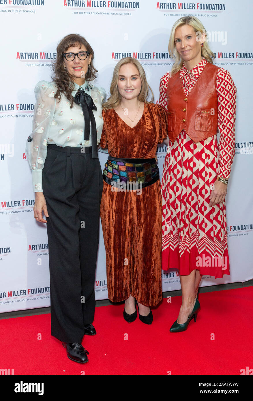 New York, NY - November 18, 2019: Rebecca Miller, Jaime Hastings, Sandi ...