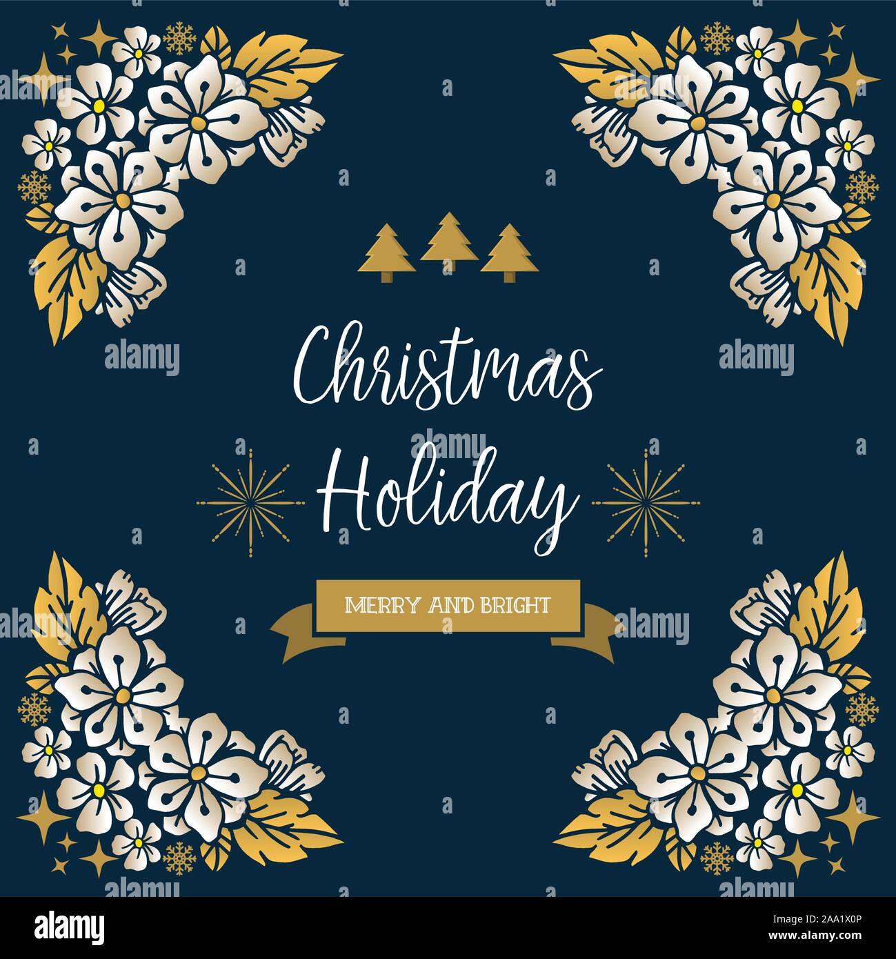 Poster template of christmas holiday, with vintage wreath frame art ...