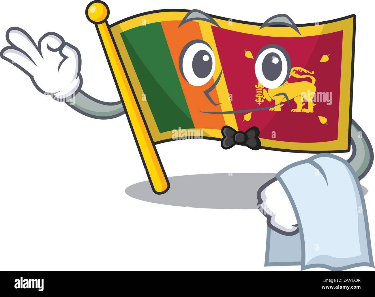 Cartoon flag sri lanka isolated in character waiter Stock Vector Image ...