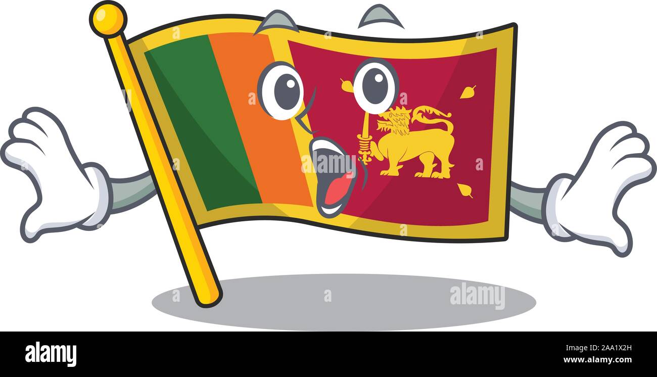 Cartoon flag sri lanka isolated in character surprised Stock Vector ...