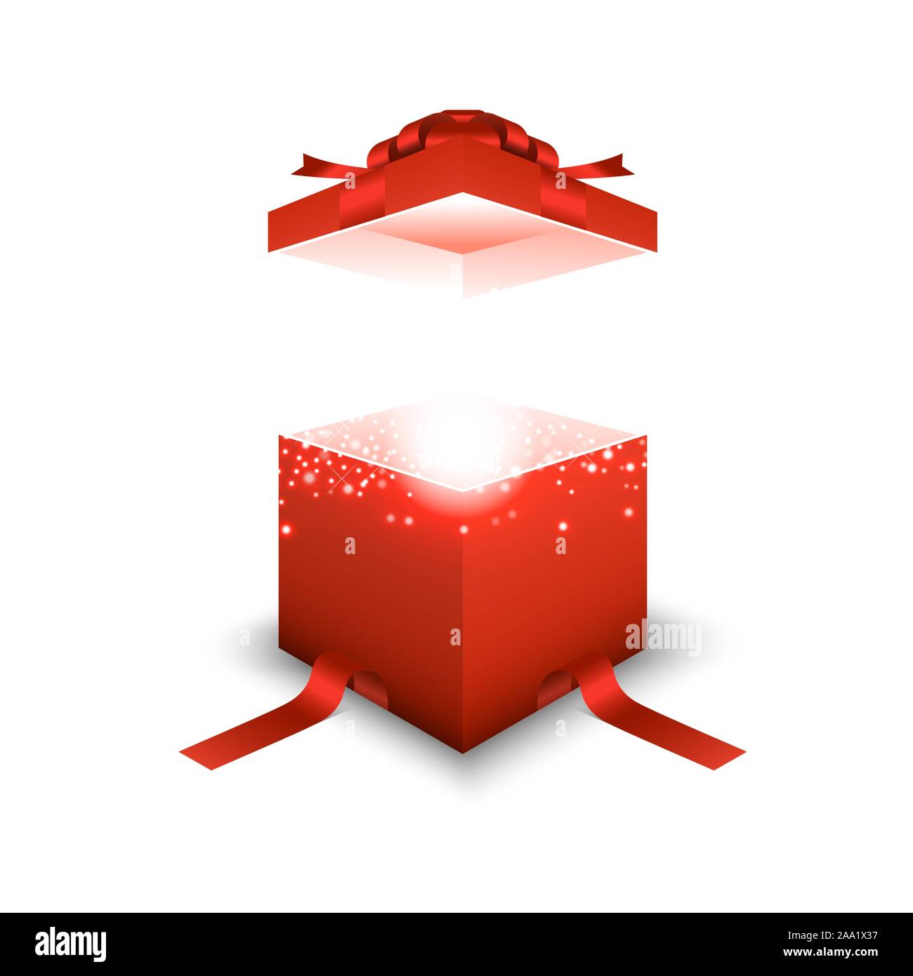 Red gift box on white background, festival and celebration, red box ...