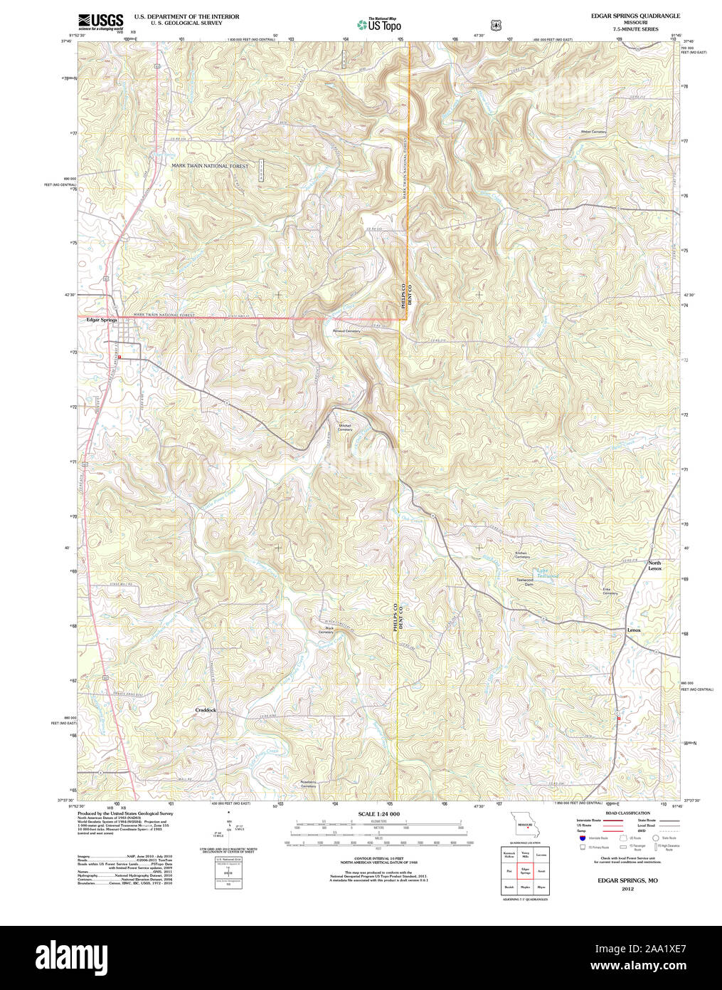 Map of edgar springs hi-res stock photography and images - Alamy