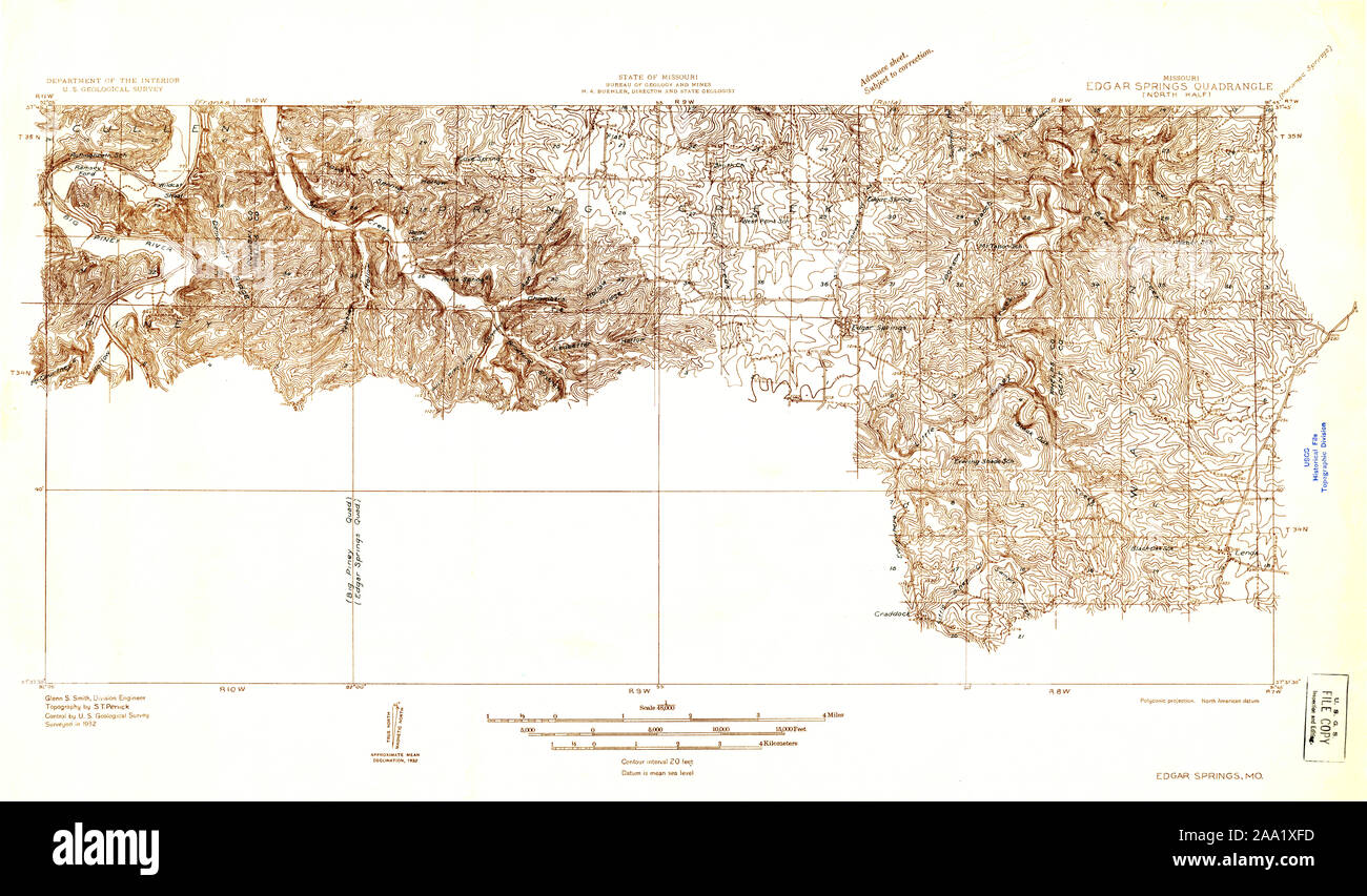 Edgar springs map hi-res stock photography and images - Alamy
