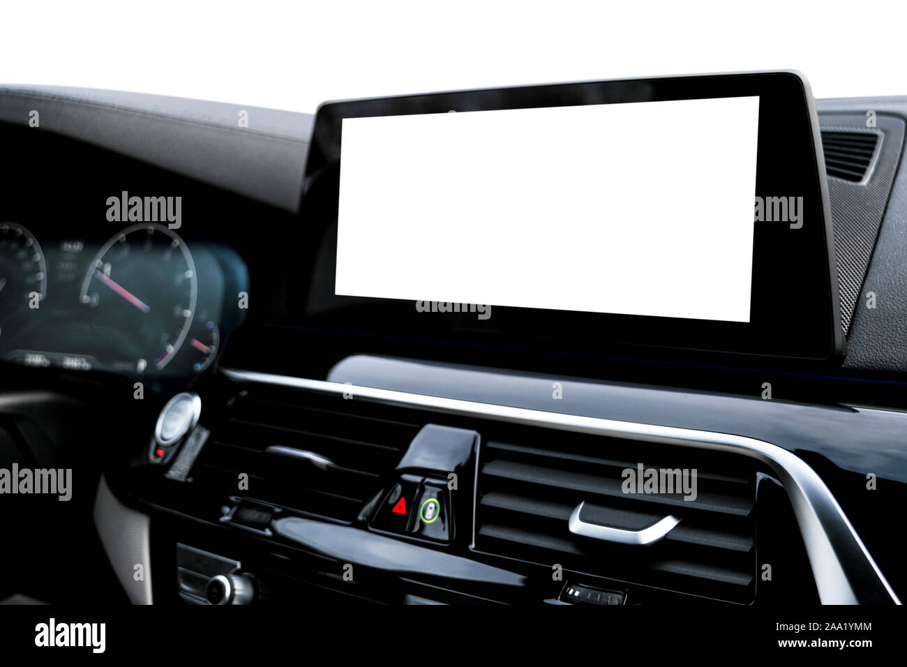 Monitor in car with isolated blank screen use for navigation maps and ...