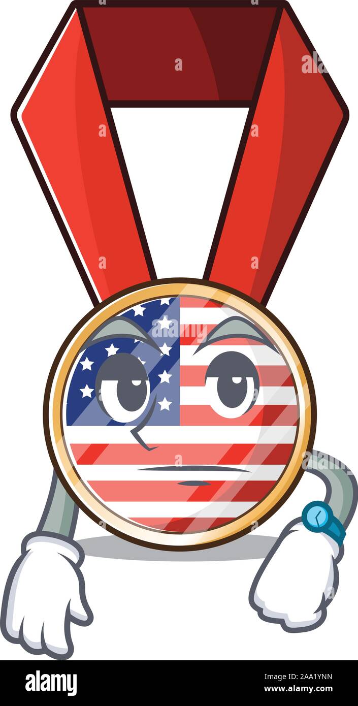 Cartoon usa ribbon with the character waiting Stock Vector Image & Art ...