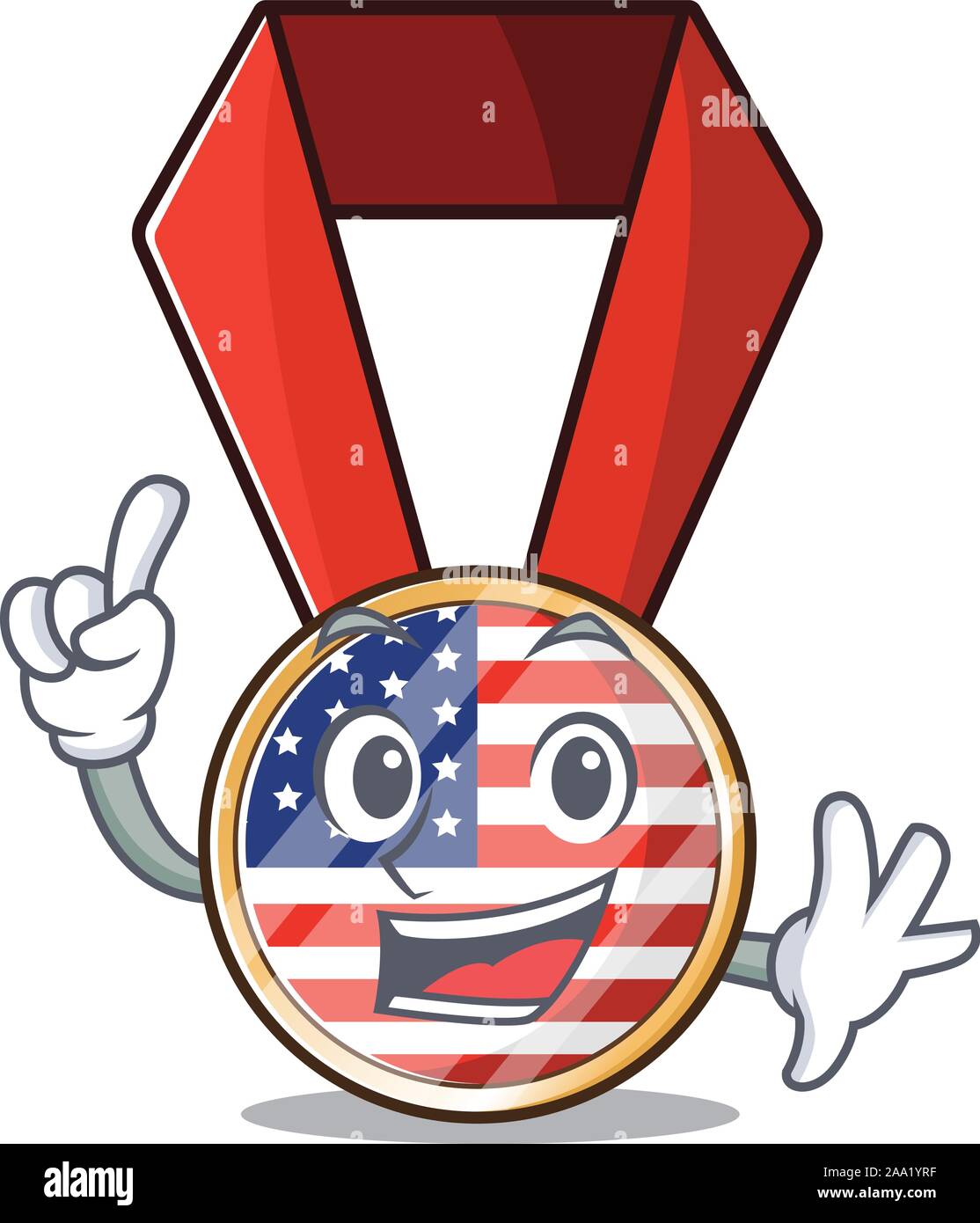 Cartoon usa ribbon with the character finger Stock Vector Image & Art ...