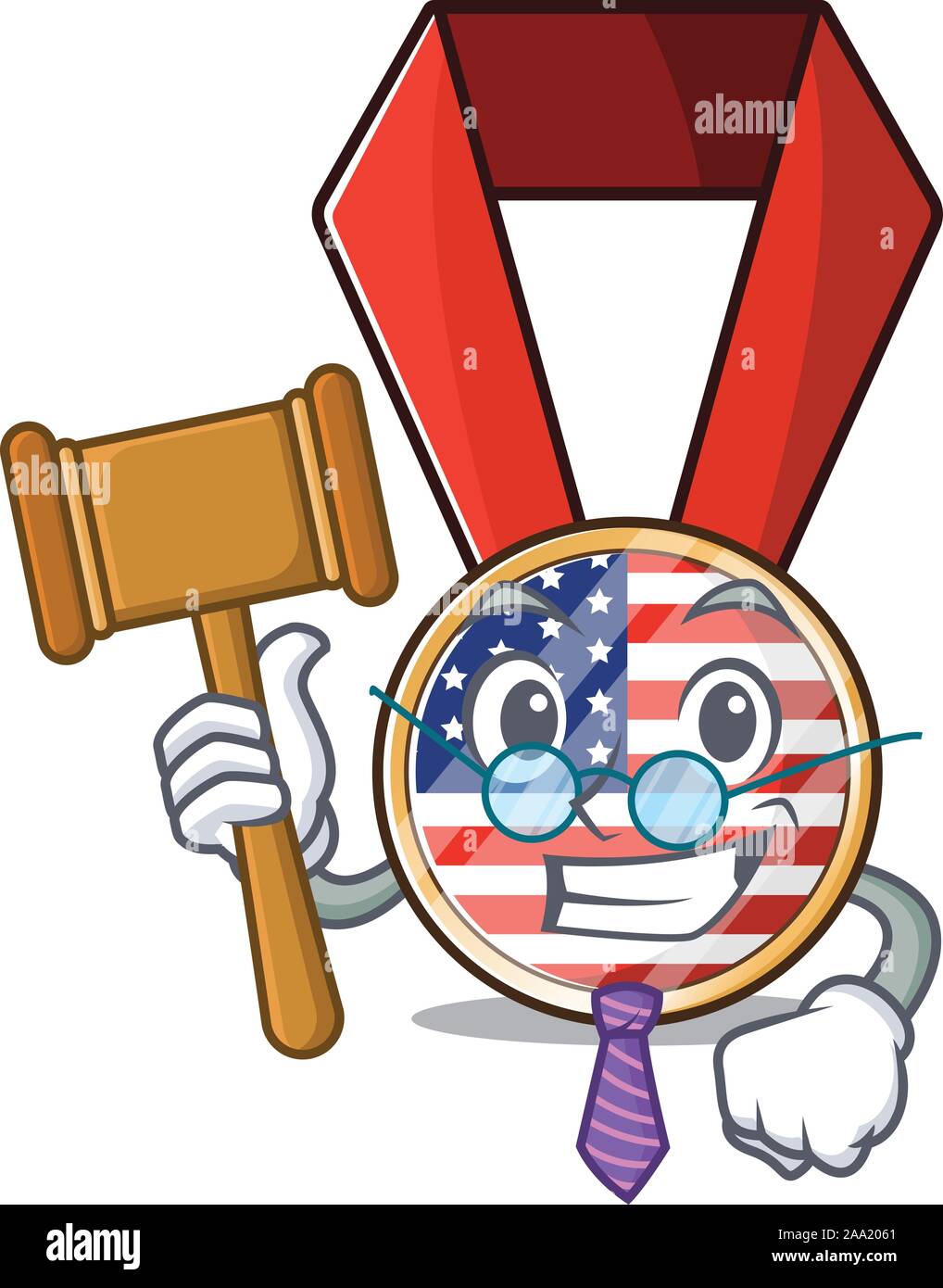 Cartoon usa ribbon with the character judge Stock Vector Image & Art ...