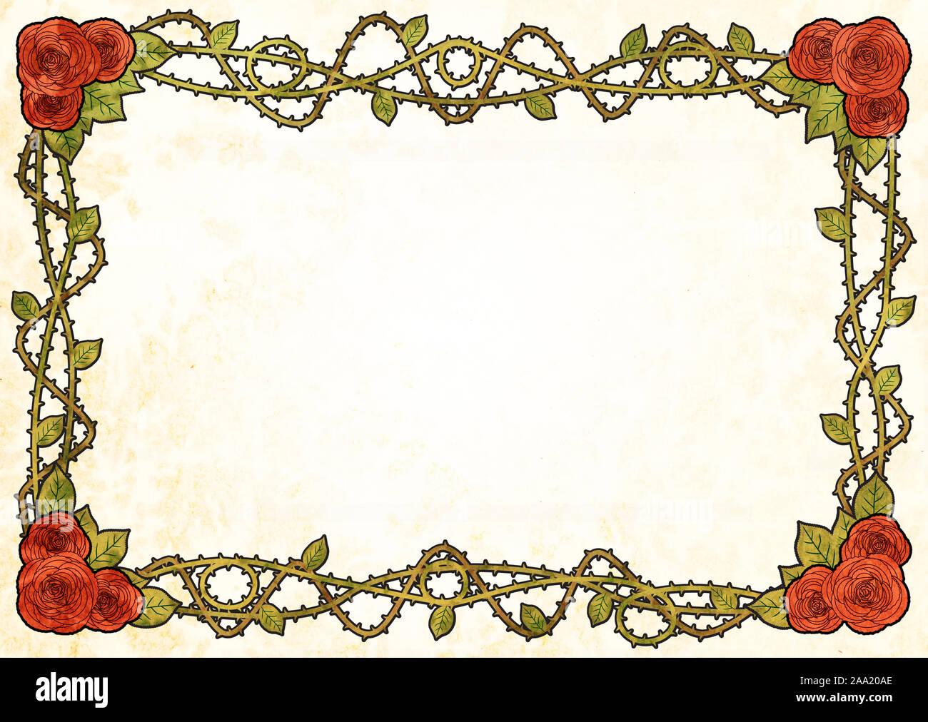 Modern roses frame Stock Photo - Alamy