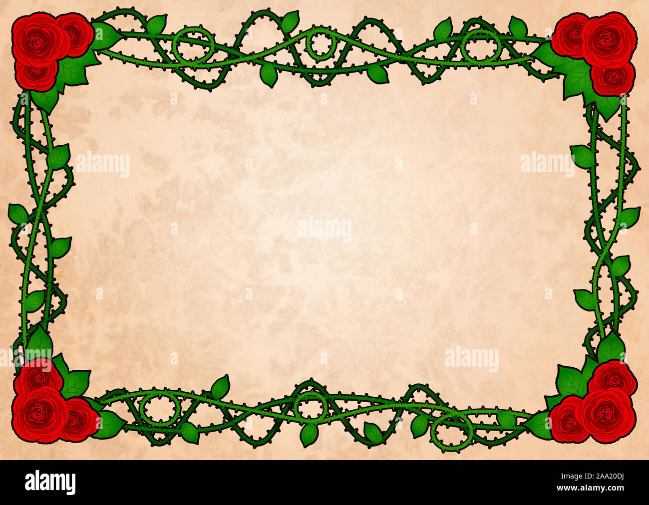 Rose frame with spikes Stock Photo - Alamy