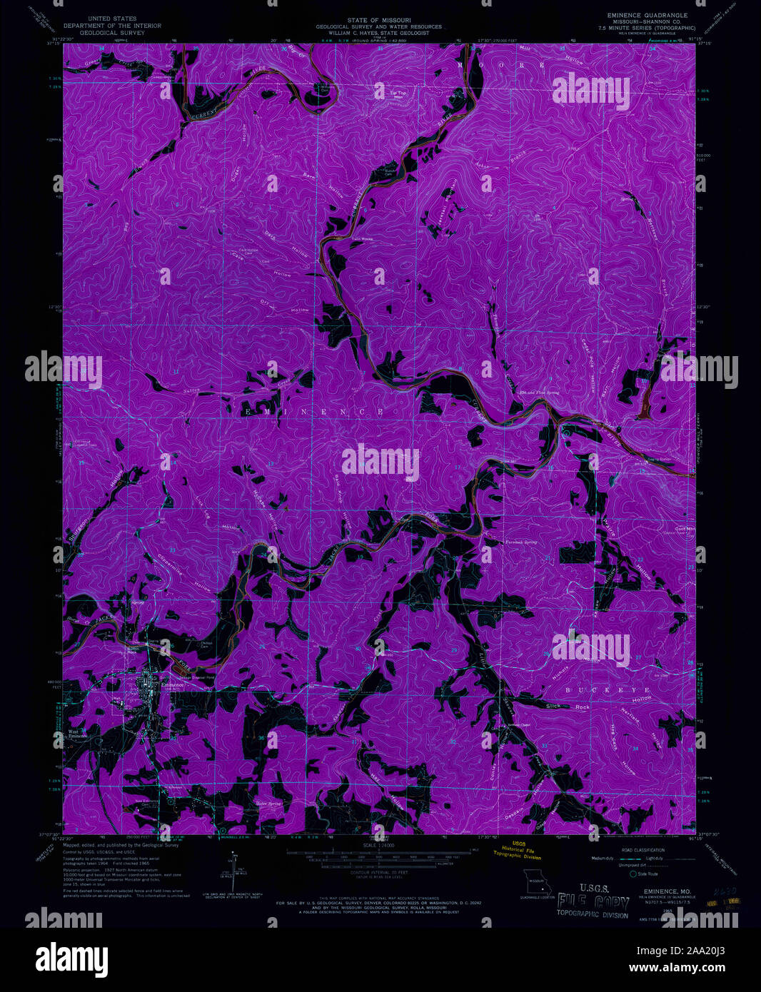 Map of eminence missouri hi-res stock photography and images - Alamy