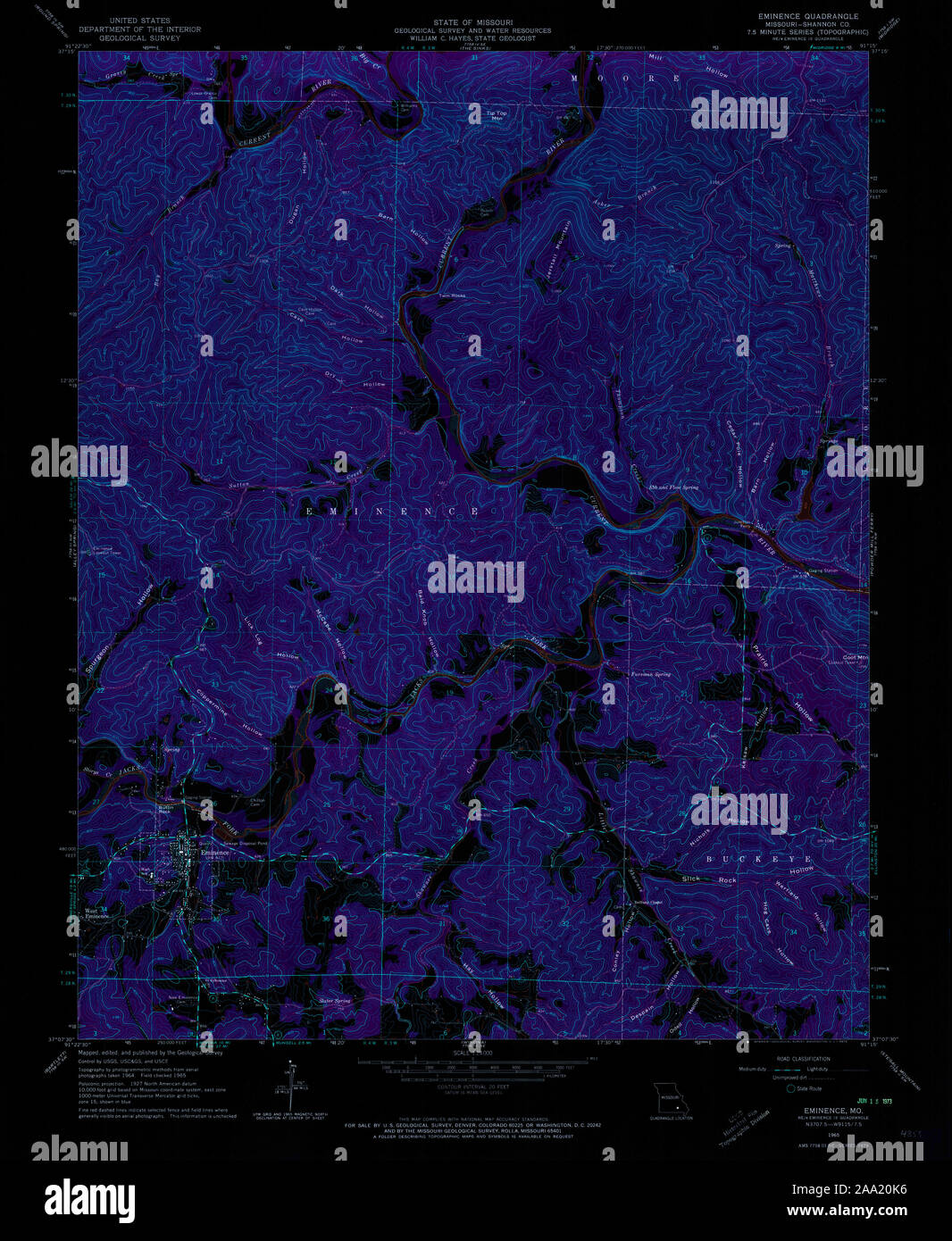 Map of eminence missouri hi-res stock photography and images - Alamy