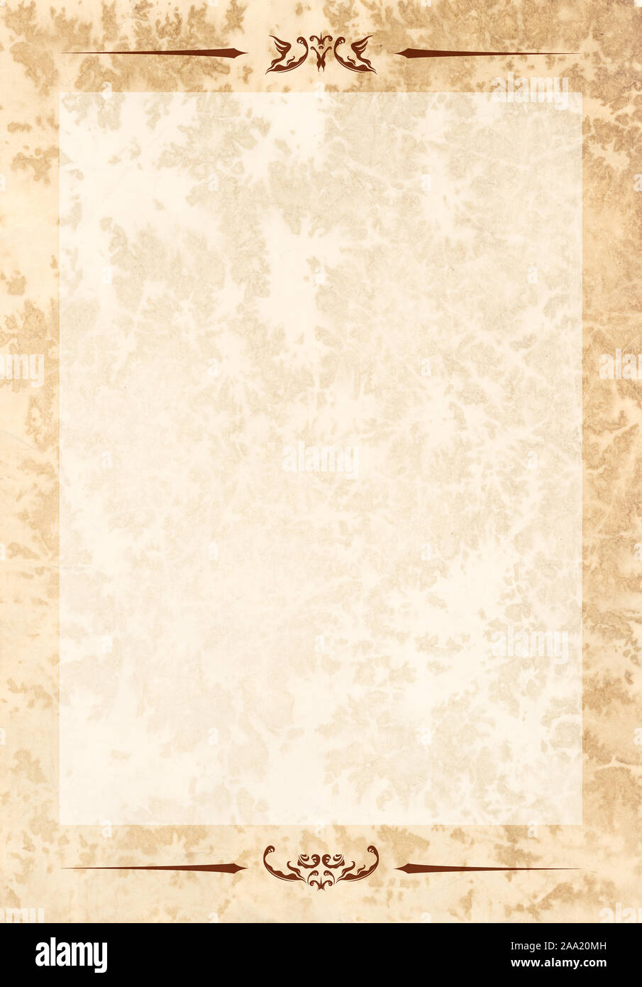 Vintage paper frame with ornament Stock Photo - Alamy