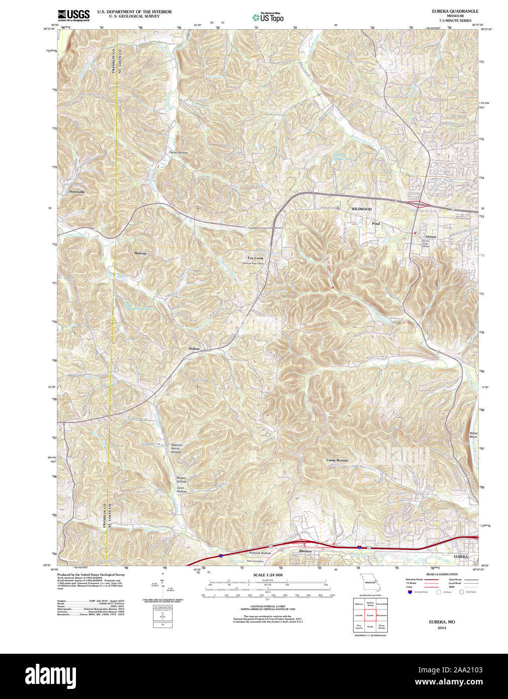 Eureka missouri map hi-res stock photography and images - Alamy