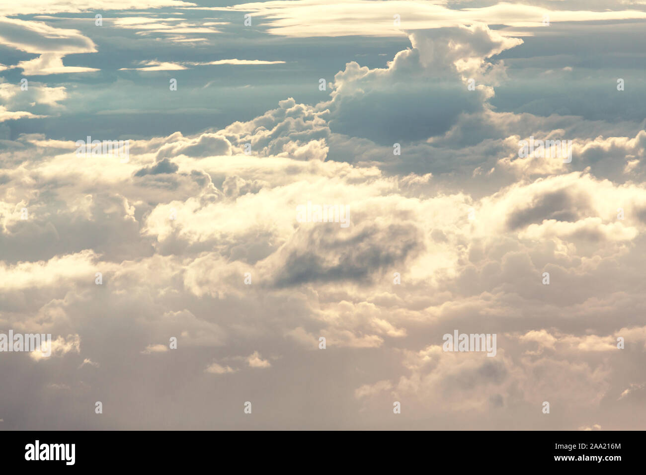 Blue sky background with tiny clouds. Toned filter Stock Photo - Alamy