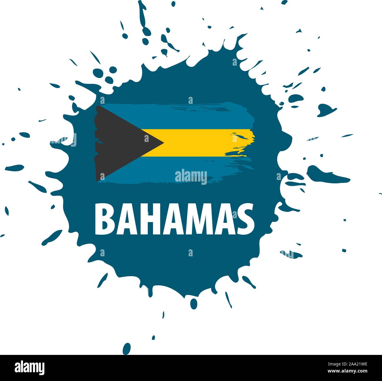 Bahamas flag, vector illustration on a white background Stock Vector ...