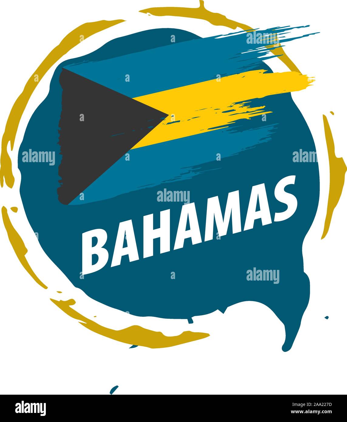 Bahamas flag, vector illustration on a white background Stock Vector ...