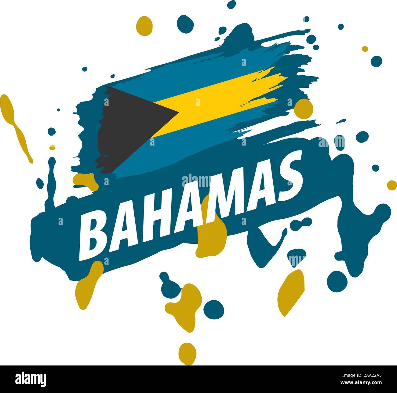 Bahamas flag, vector illustration on a white background Stock Vector ...