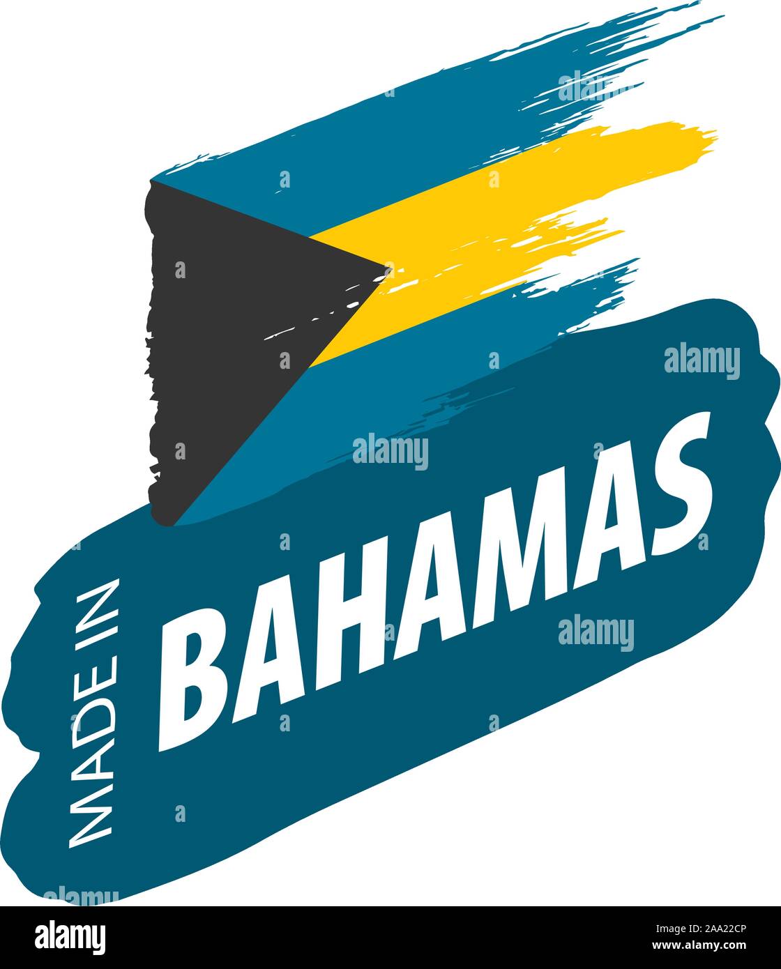 Bahamas flag, vector illustration on a white background Stock Vector ...