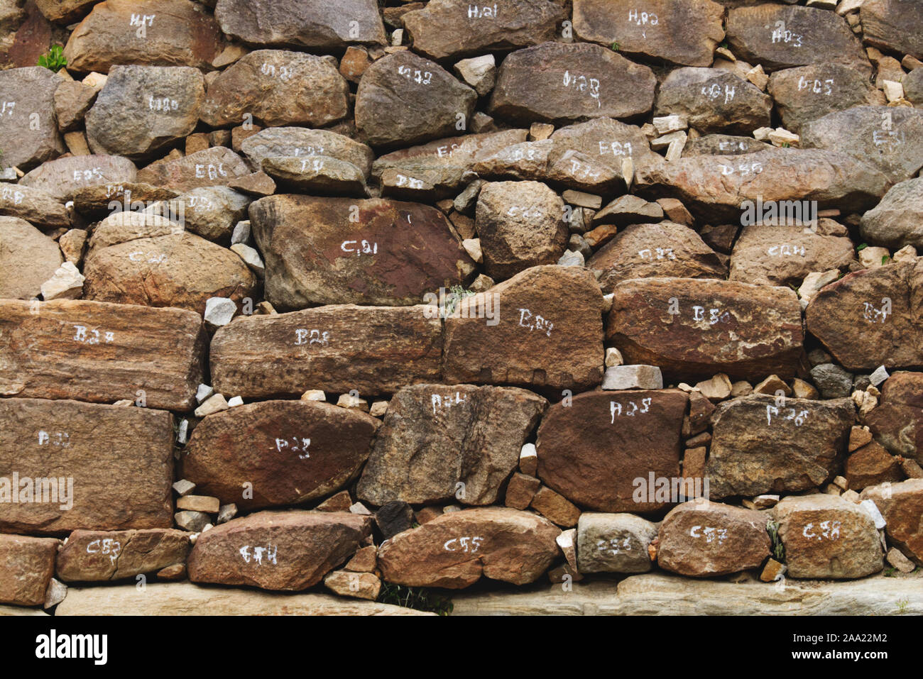 Texture, background and pattern of caste stone wall Stock Photo - Alamy