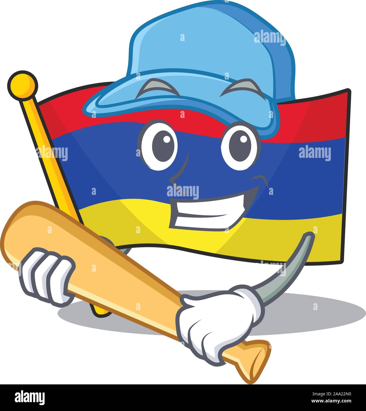 Flag armenia cartoon with in playing baseball character Stock Vector ...