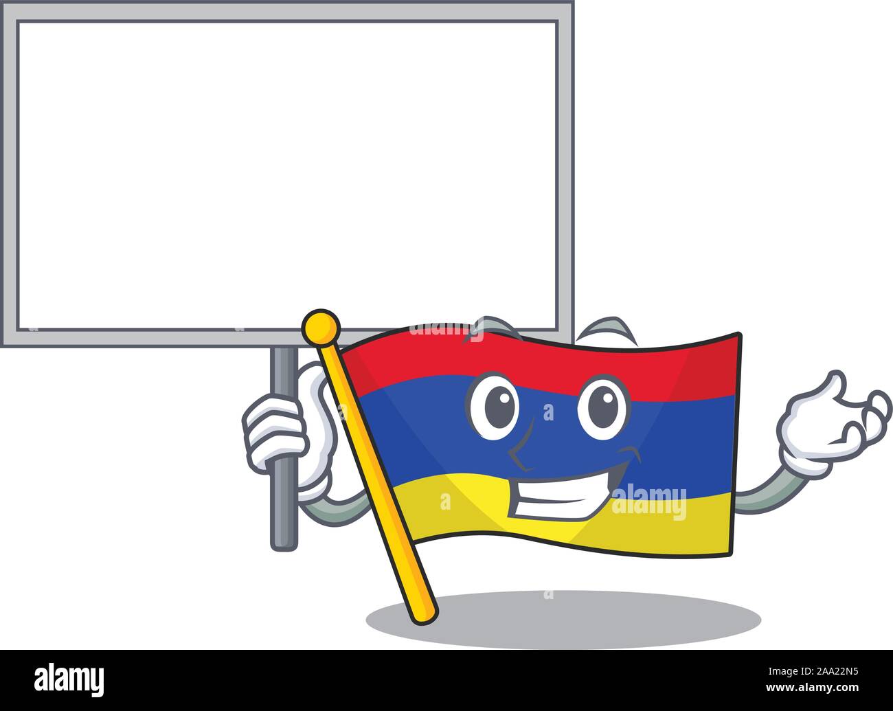 Flag armenia cartoon with in bring board character Stock Vector Image ...