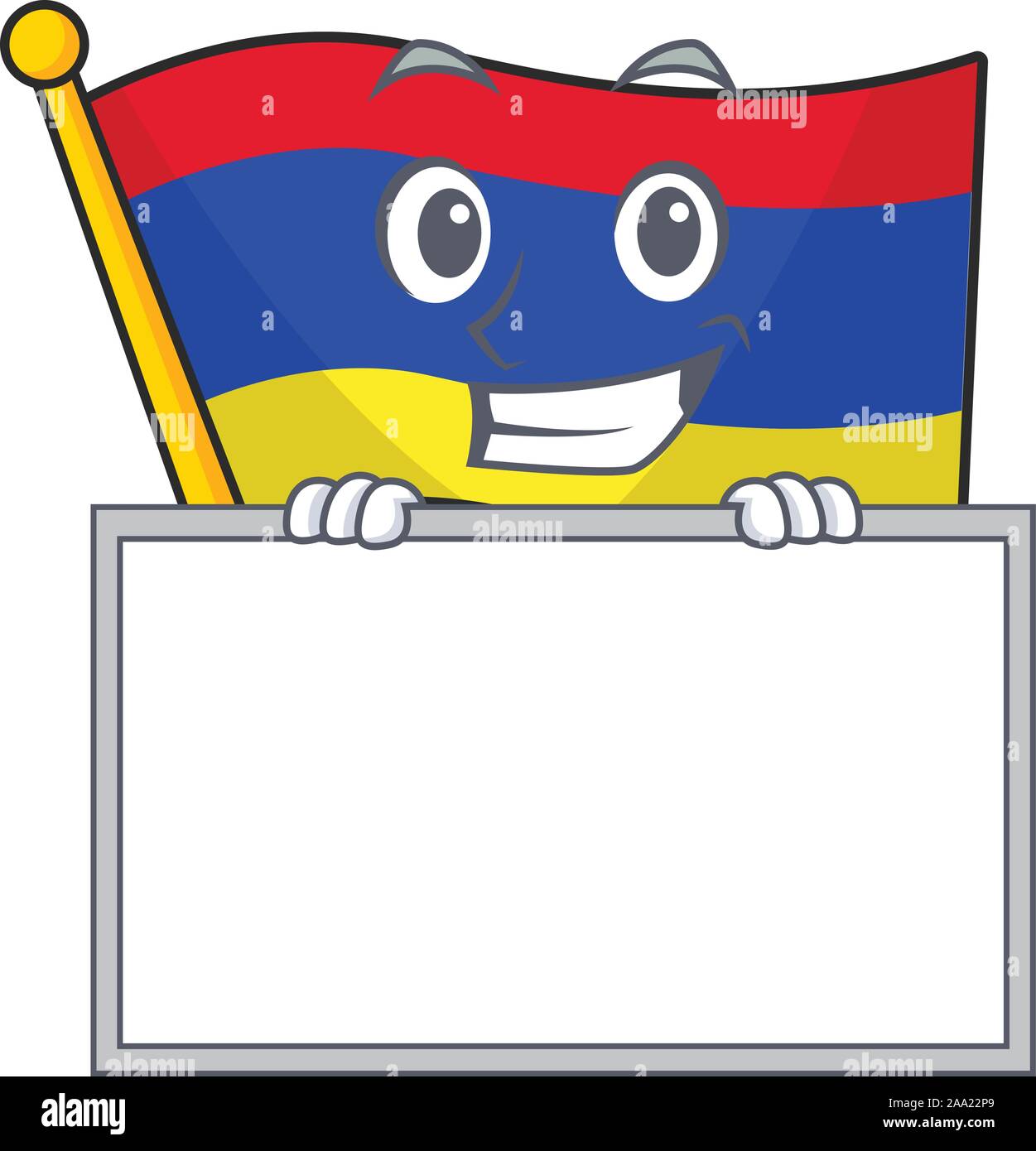 Flag armenia cartoon with in grinning with board character Stock Vector ...