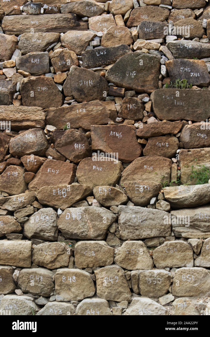 indian ancient stone wall background Stock Photo - Alamy
