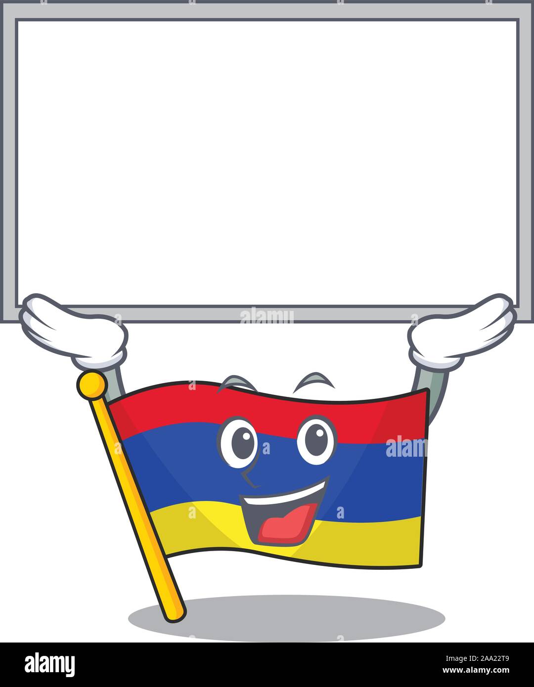 Flag armenia cartoon with in up board character Stock Vector Image ...