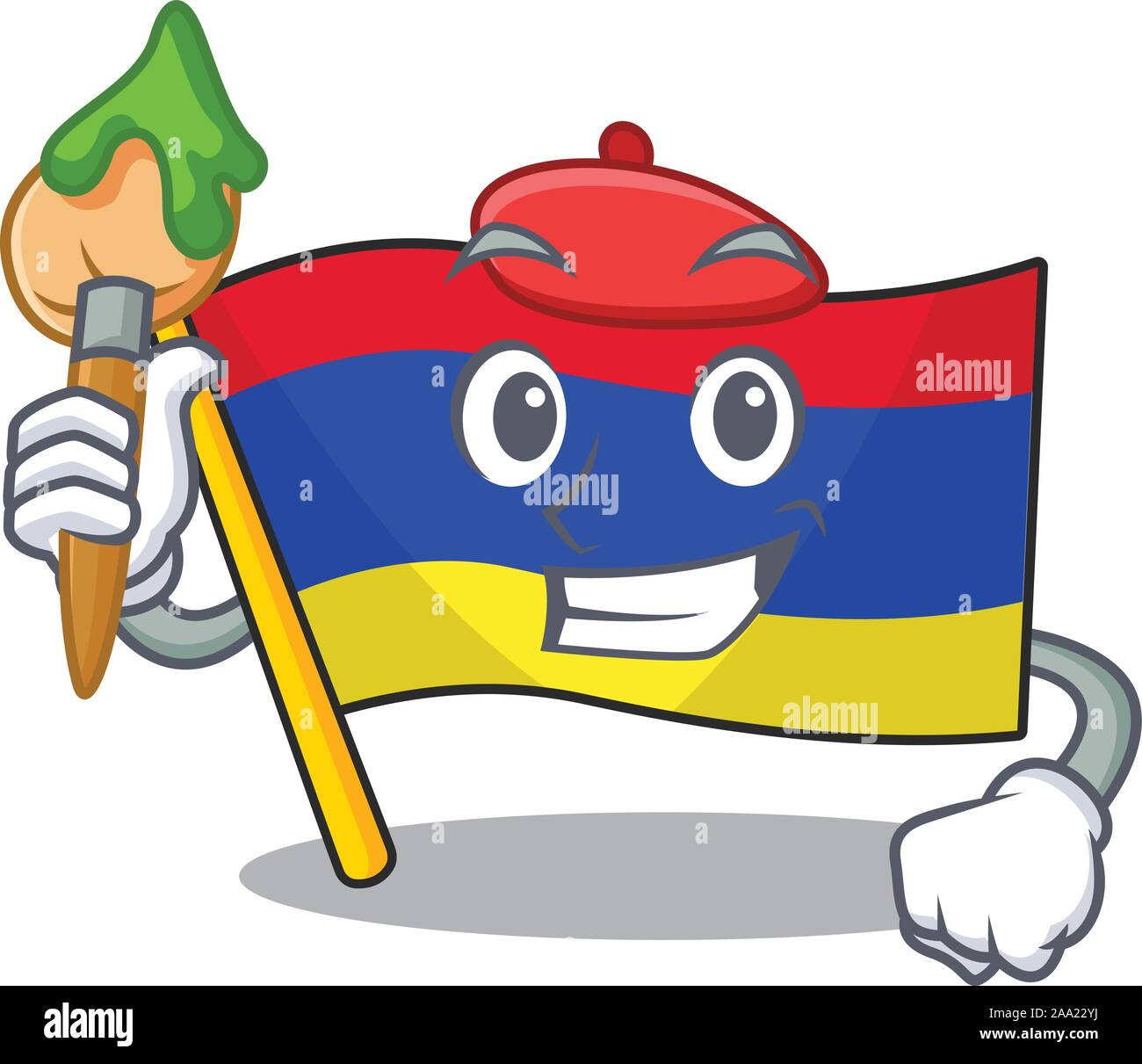 Flag armenia cartoon with in painter character Stock Vector Image & Art ...